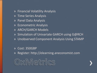 Econometrics, Matlab, Stata, Eviews, SPSS | PPTX