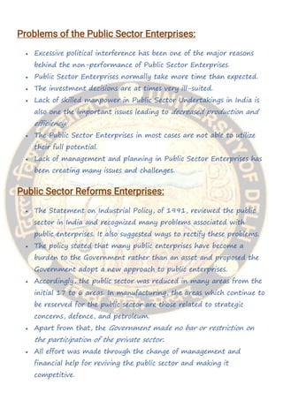 Public Sector Enterprises And Disinvestment In India | PDF