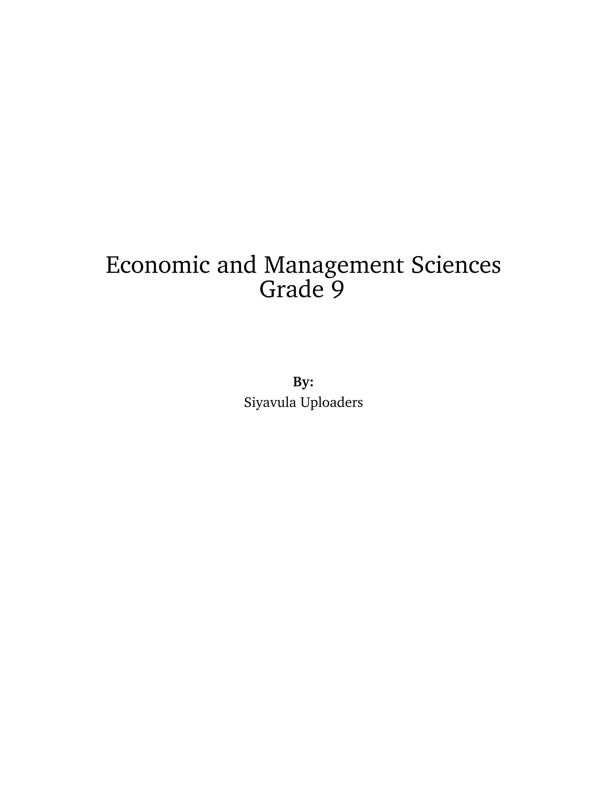 Economic and-management-sciences-grade-9 | PDF
