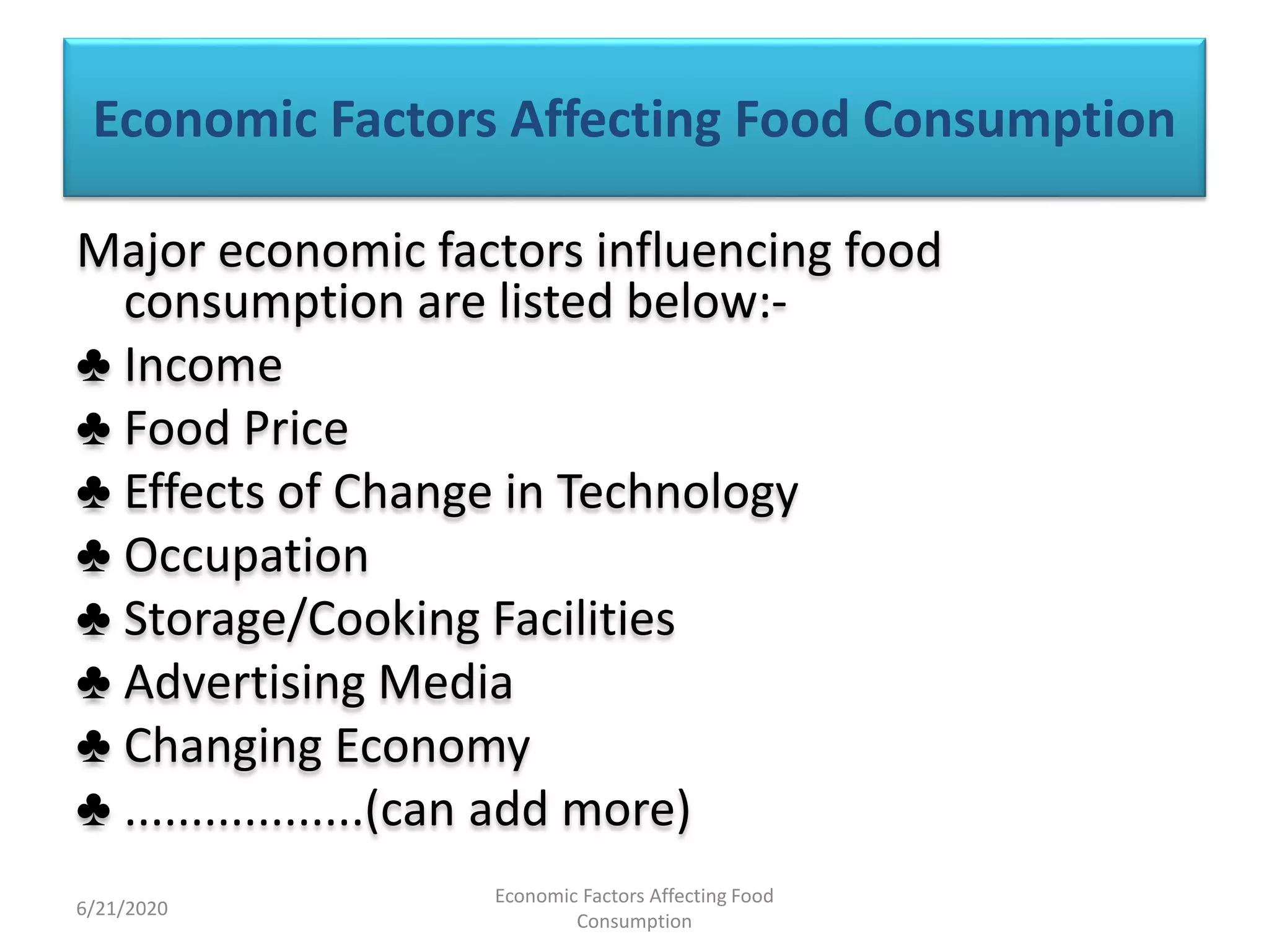 Economic factors affecting food habits | PPTX