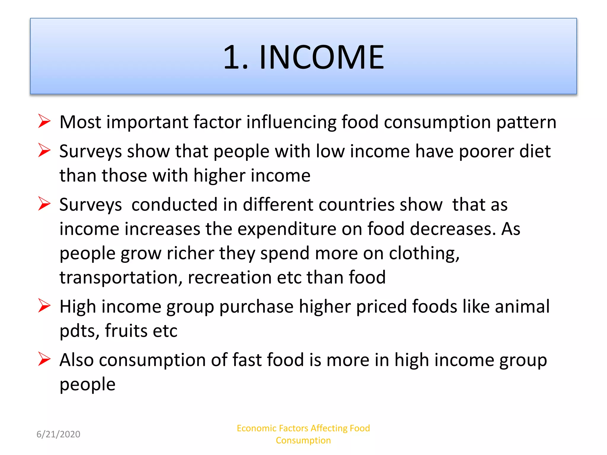 Economic factors affecting food habits | PPTX