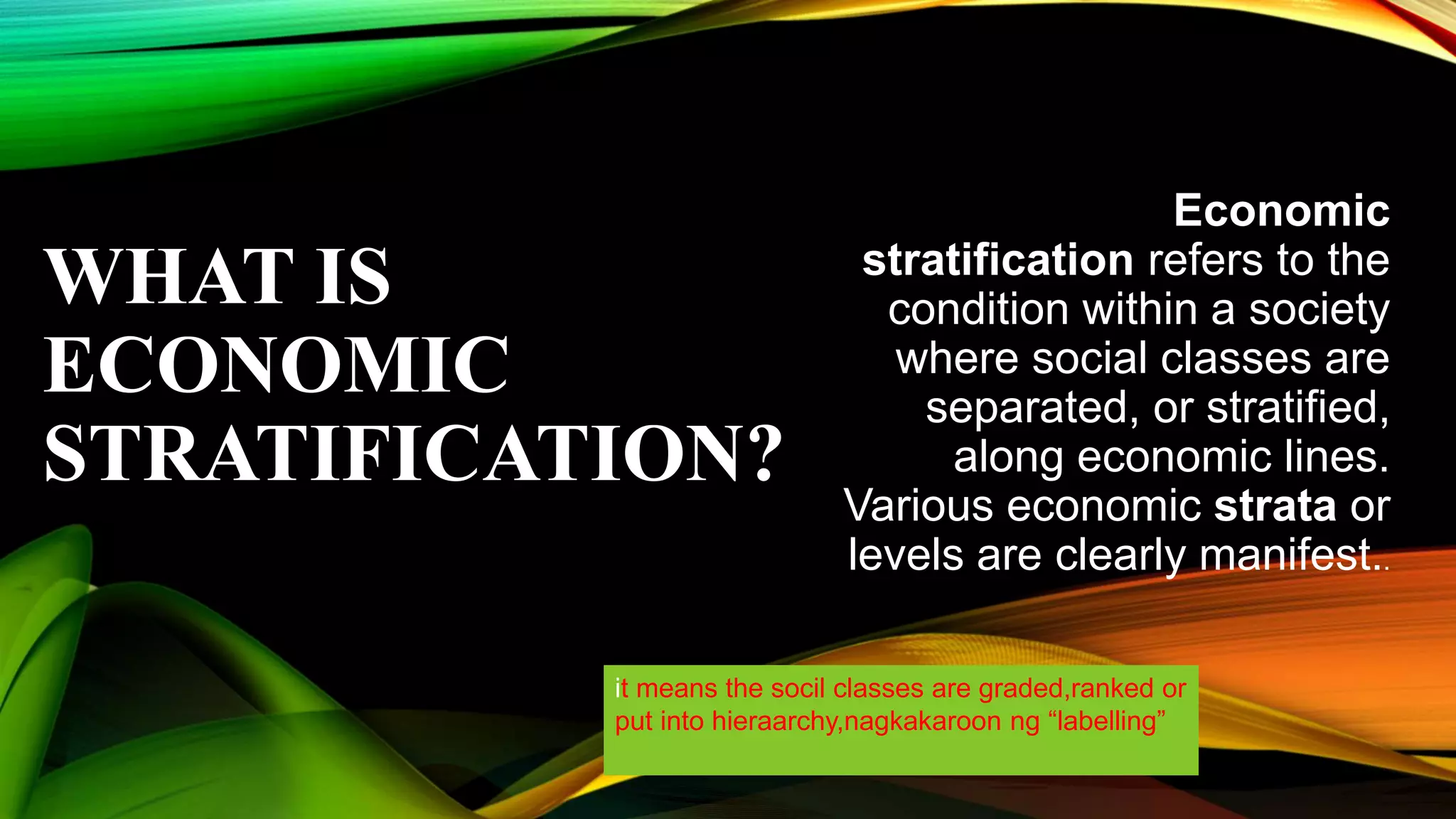 Economic stratification | PPTX
