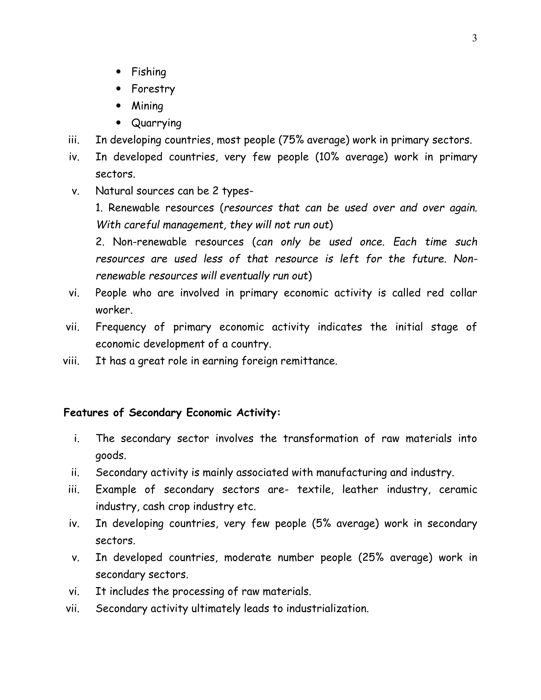 Economic activity: Definition, Classification and Feature | PDF