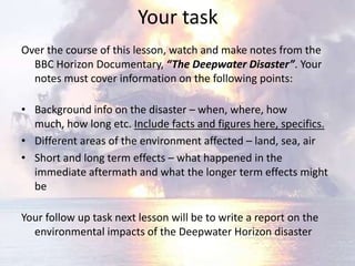 Economic activity and the environment deepwater horizon | PPTX