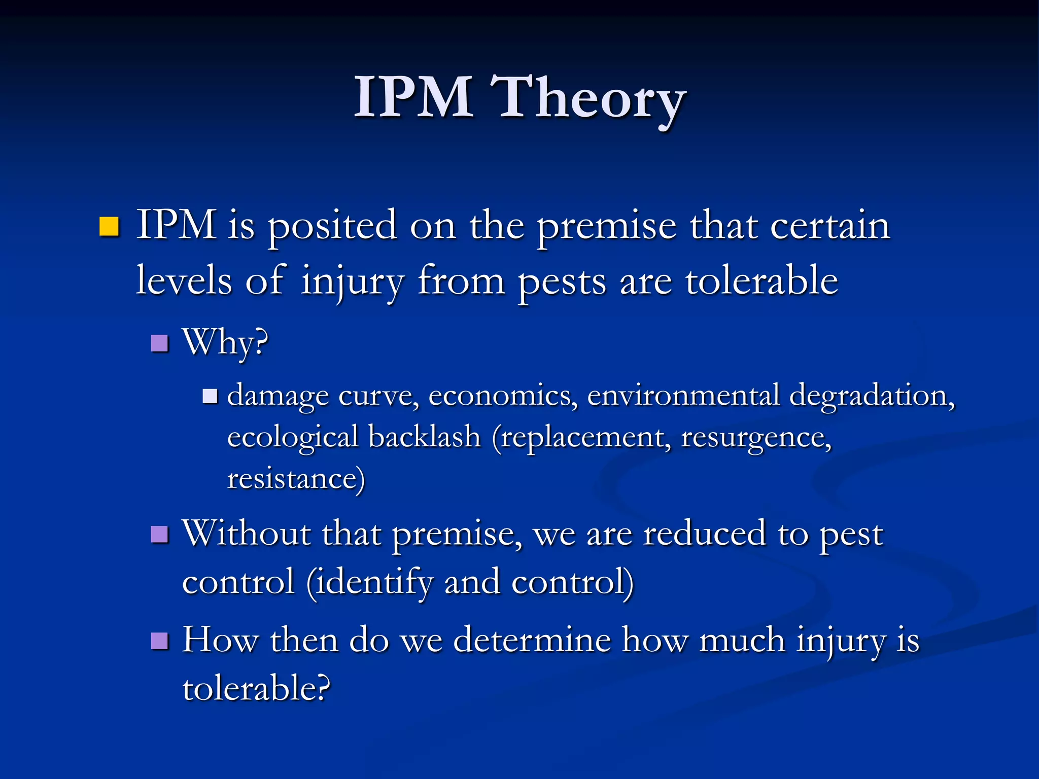 Economical basis of IPM - Economic Thresholds | PPT
