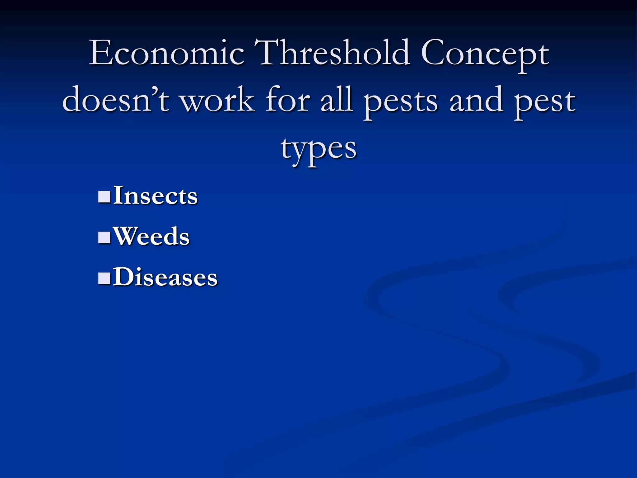 Economical basis of IPM - Economic Thresholds | PPT