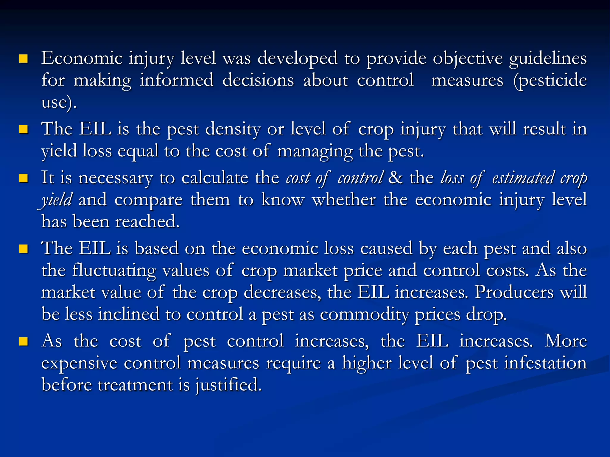 Economical basis of IPM - Economic Thresholds | PPT
