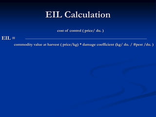 Economical basis of IPM - Economic Thresholds | PPT