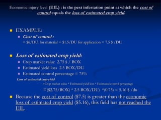 Economical basis of IPM - Economic Thresholds | PPT