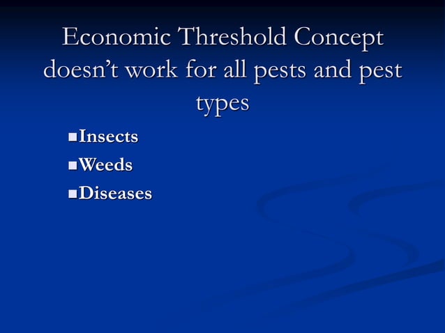 Economical basis of IPM - Economic Thresholds | PPT