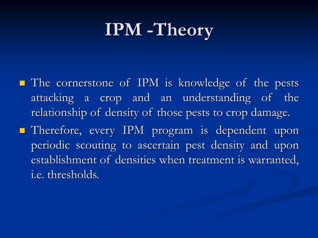 Economical basis of IPM - Economic Thresholds | PPT