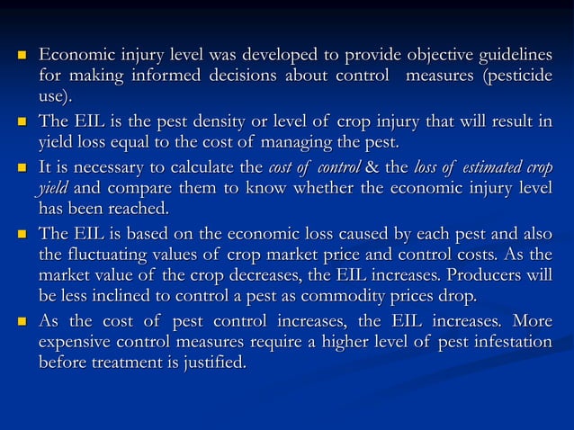 Economical basis of IPM - Economic Thresholds | PPT