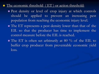 Economical basis of IPM - Economic Thresholds | PPT