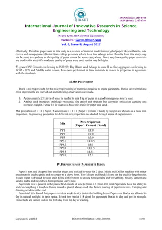 Economical eco friendly light-weight building blocks using waste paper ...