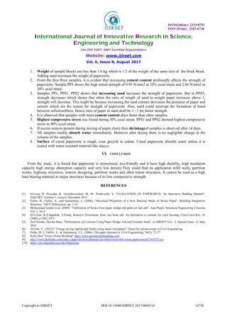 Economical eco friendly light-weight building blocks using waste paper ...