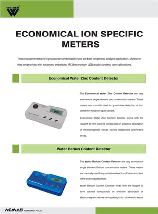Economical Ion Specific Meters by ACMAS Technologies Pvt Ltd. | PDF