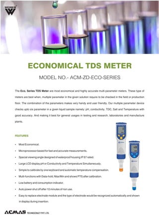 Economical TDS Meter by ACMAS Technologies Pvt Ltd. | PDF