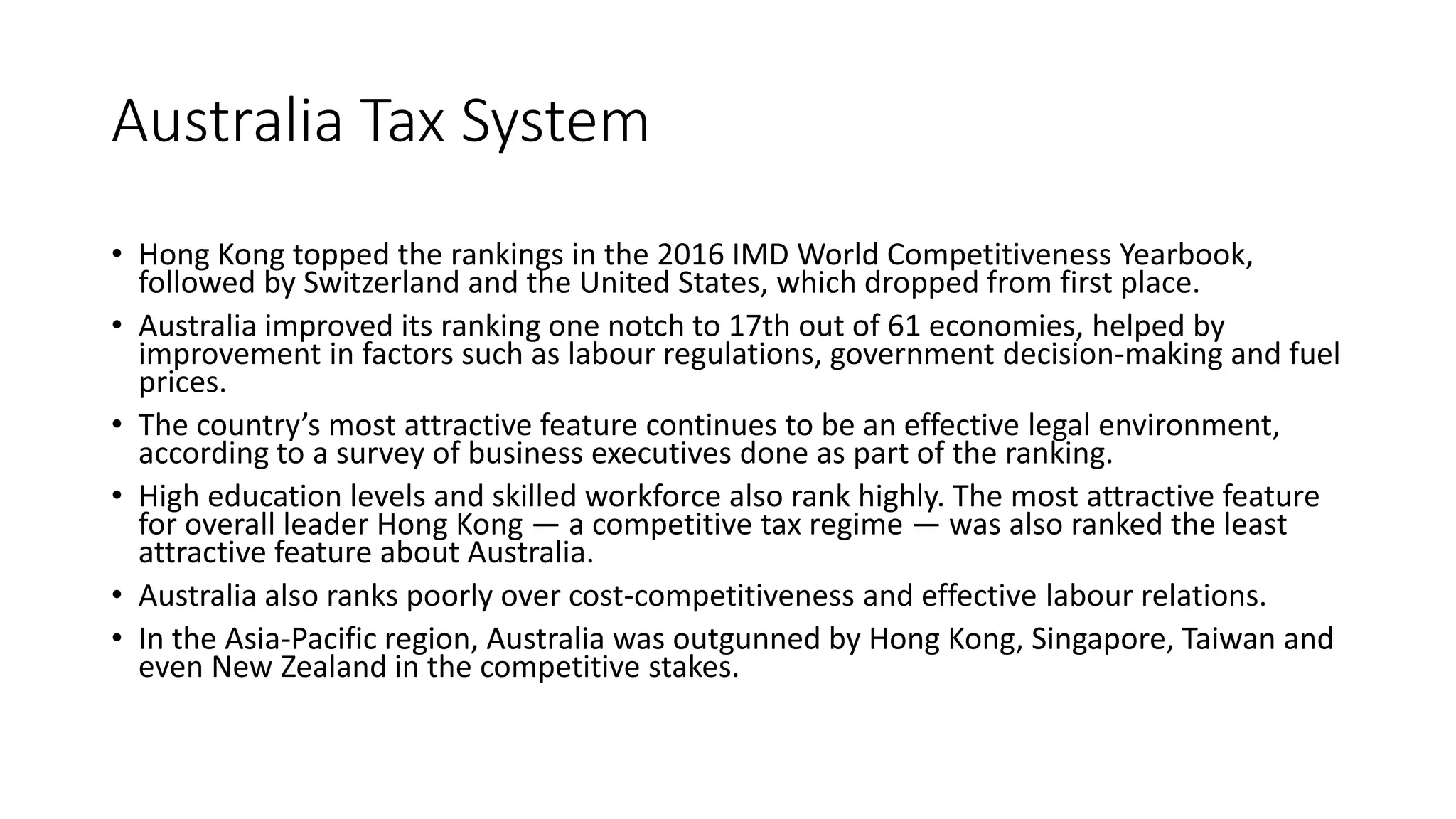 Economic and government policies for Australia - june 2016 | PPT
