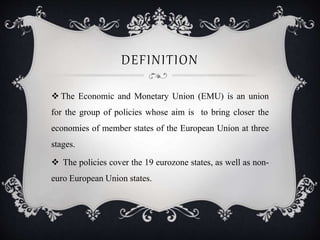 Economic and monetary union | PPTX