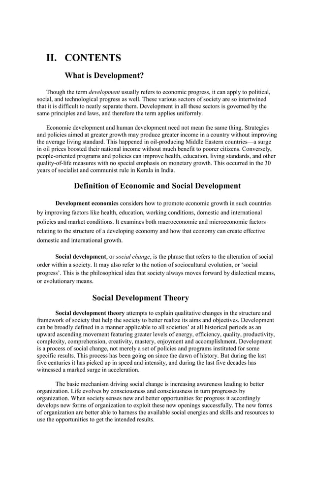 Economic and Social Indicators of Development | DOCX