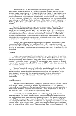 Economic and Social Indicators of Development | DOCX