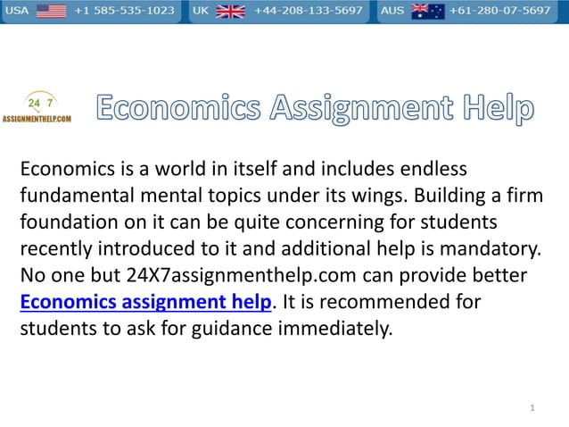Economic assignment help | PPT