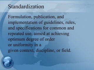Economic benefit of standardization | PPTX