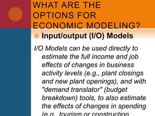 Economic benefits of investing in projects | PPTX