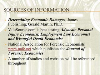 Personal Injury & Wrongful Death Economic Damages Analysis | PPTX