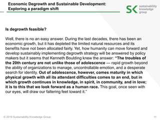 Economic Degrowth and Sustainable Development: Exploring a paradigm ...