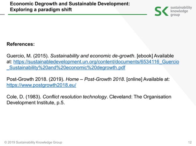 Economic Degrowth and Sustainable Development: Exploring a paradigm ...