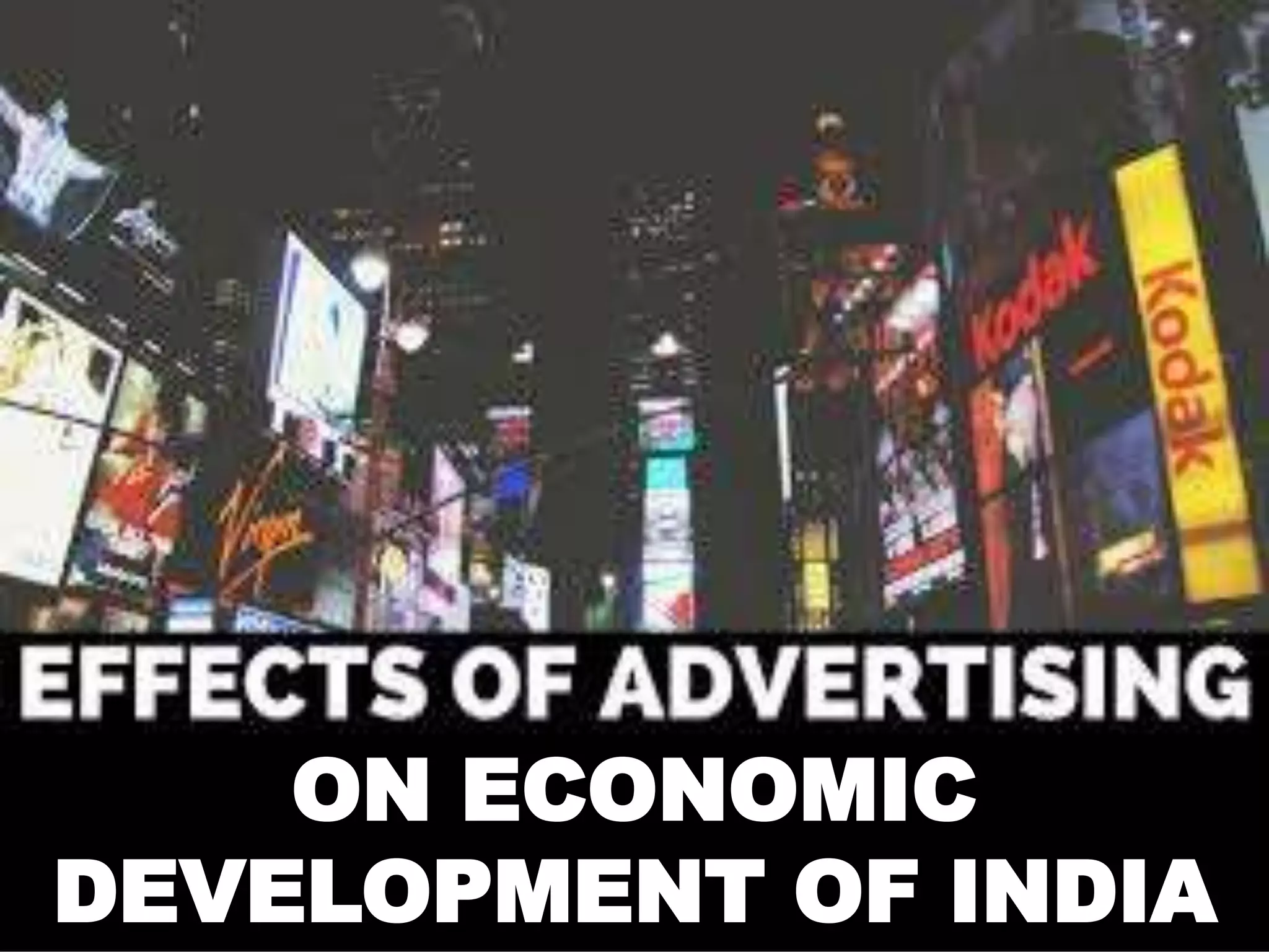 Role of Advertising in Economic Development of India | PPTX