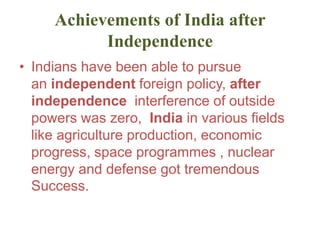 Economic development and political change after independence | PDF