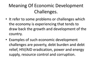 Problems On Economic Development