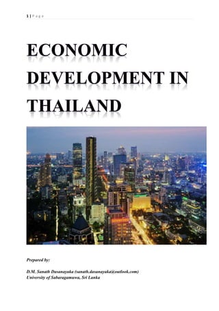 Economic Development in Thailand in detailed point of view. | PDF