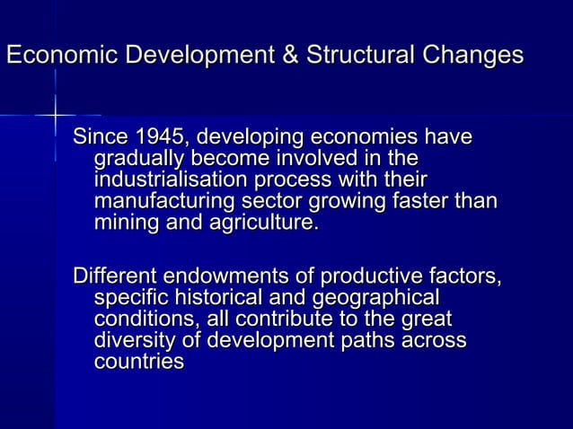 Economic development & structural changes | PPT | Economy | Business ...