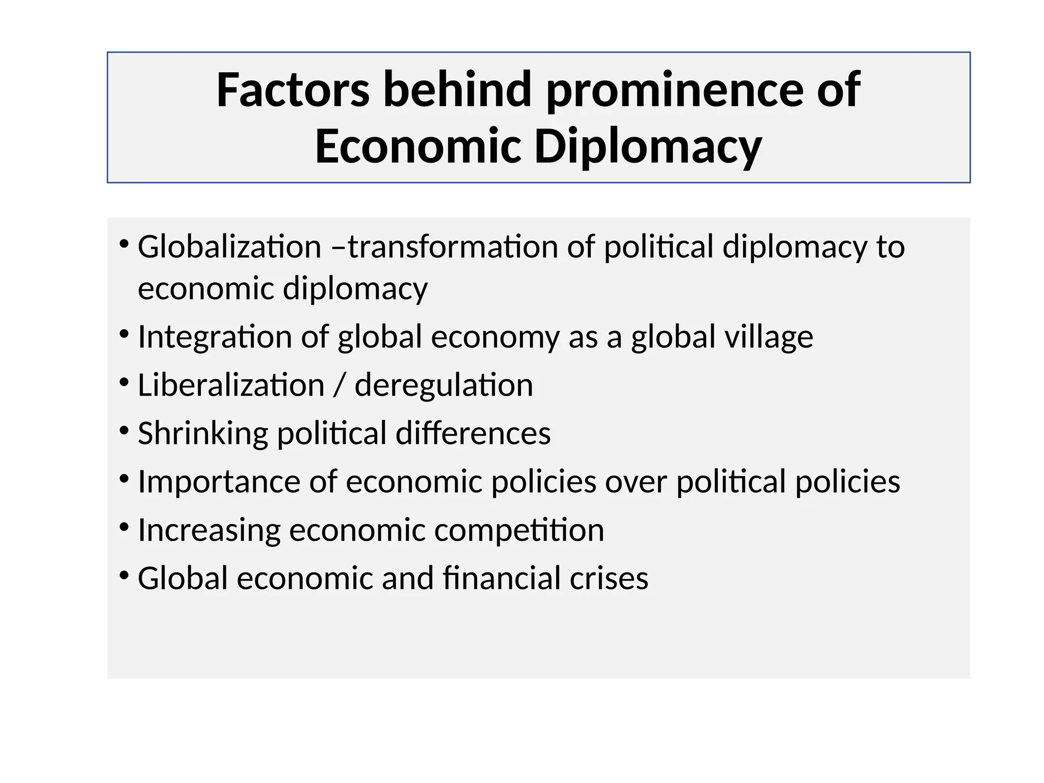 Introduction slide of Economic Diplomacy | PPTX