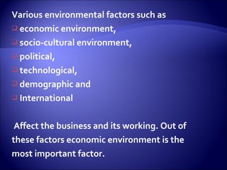 Economic environment | PPT