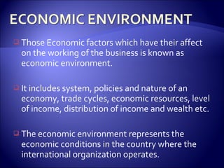 Economic environment | PPT