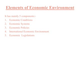 Economic environment & structural changes in economy | PPTX