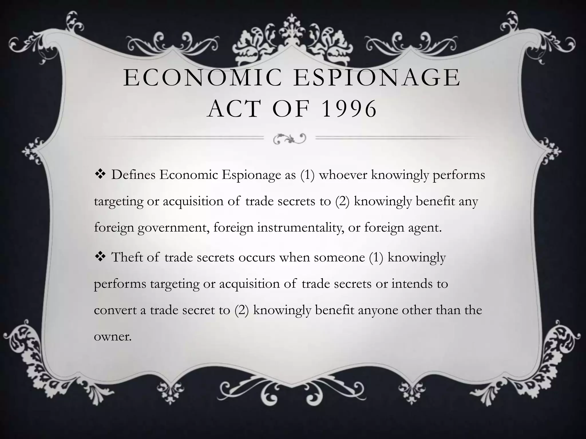 Economic espionage | PPTX