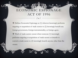Economic Espionage Act Of 1996