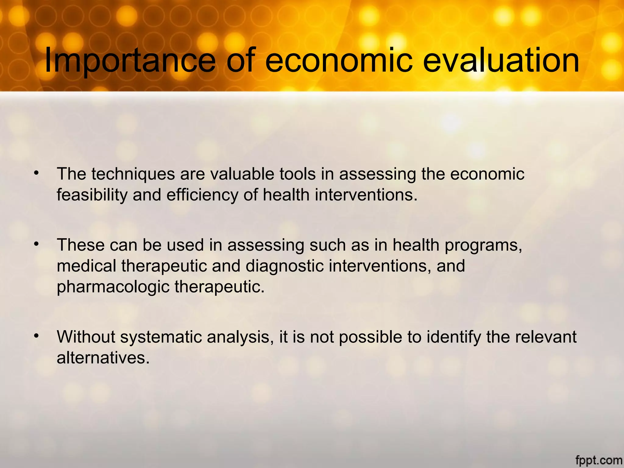 Economic evaluation | PPT