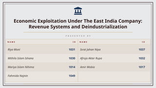 Economic Exploitation and Deindustrialization Under the East India ...