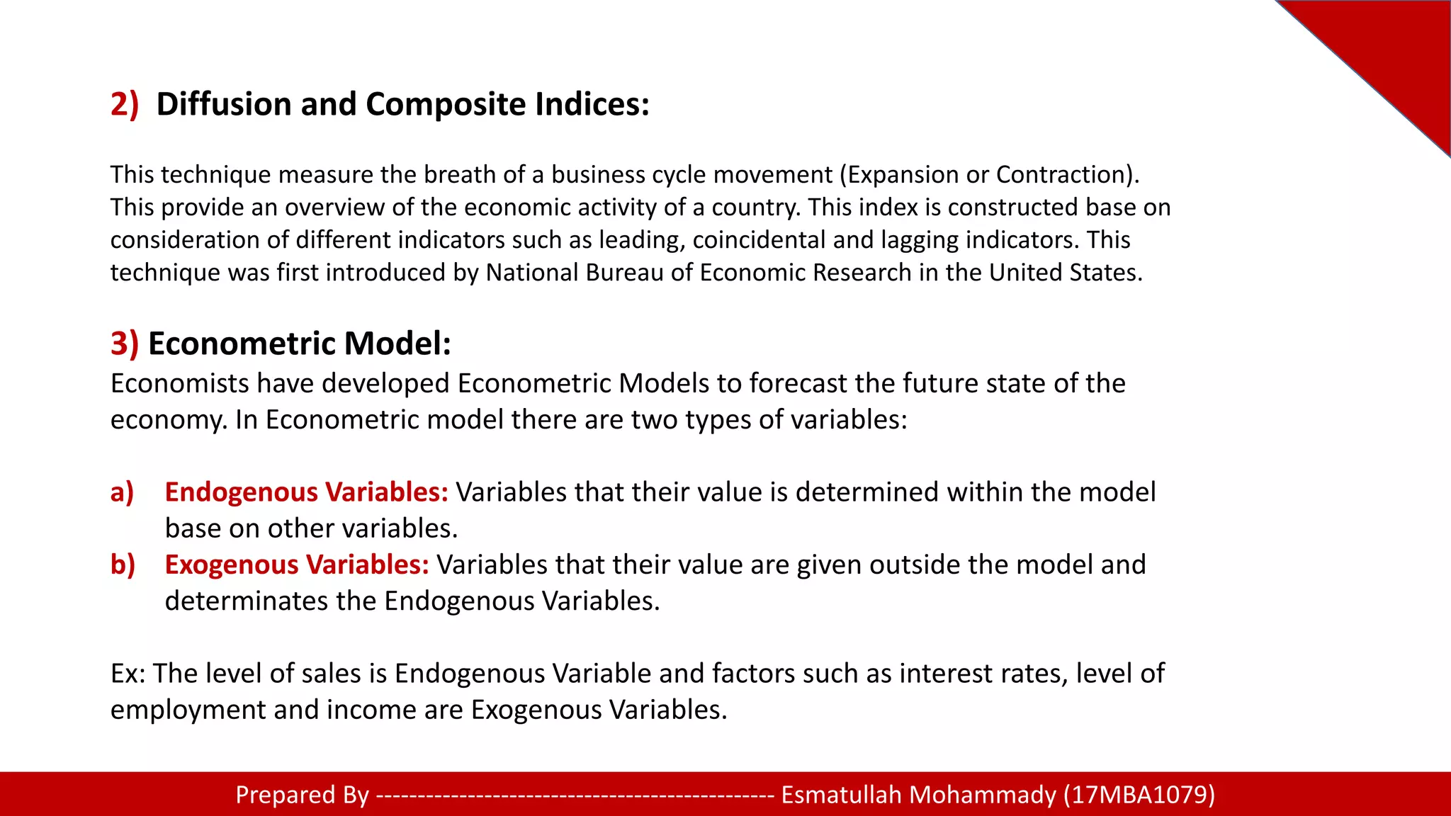 Economic forecasting Techniques | PPTX