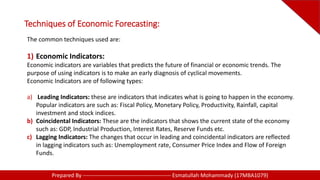 Economic forecasting Techniques | PPTX