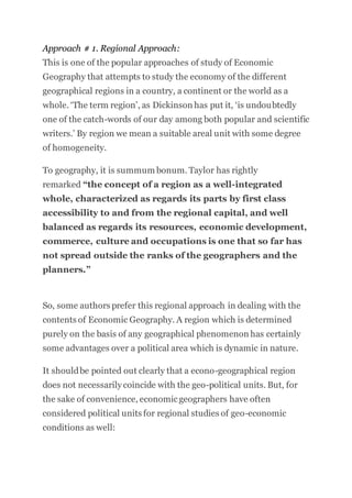 Introduction to Economic geography | DOCX