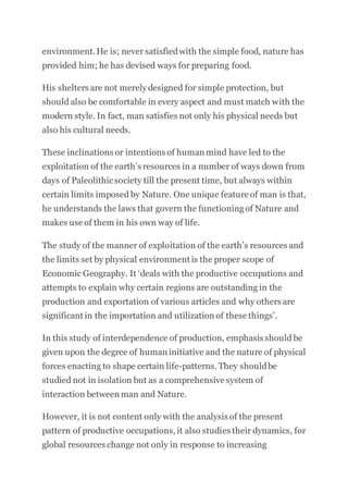 Introduction to Economic geography | DOCX