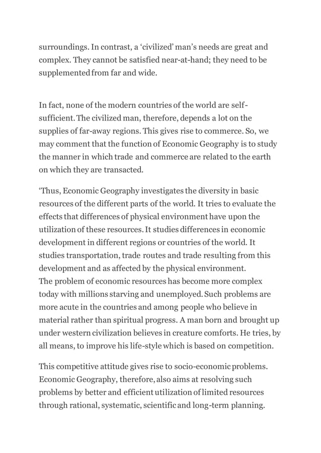 Introduction to Economic geography | DOCX