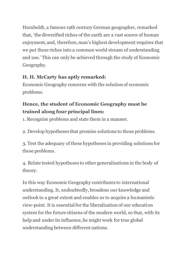 Introduction to Economic geography | DOCX